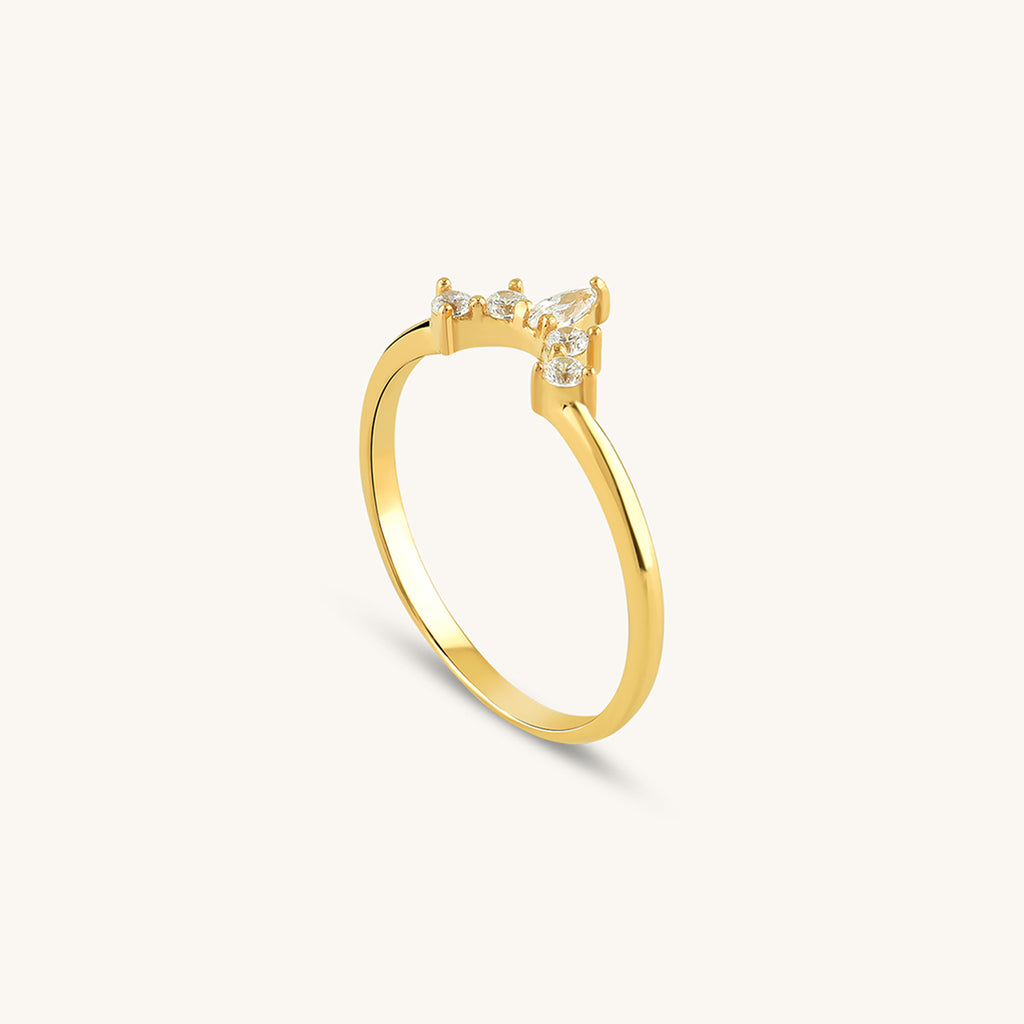 Celestial Triangle Crispy Ring in 24K Gold Vermeil with Zircon ...